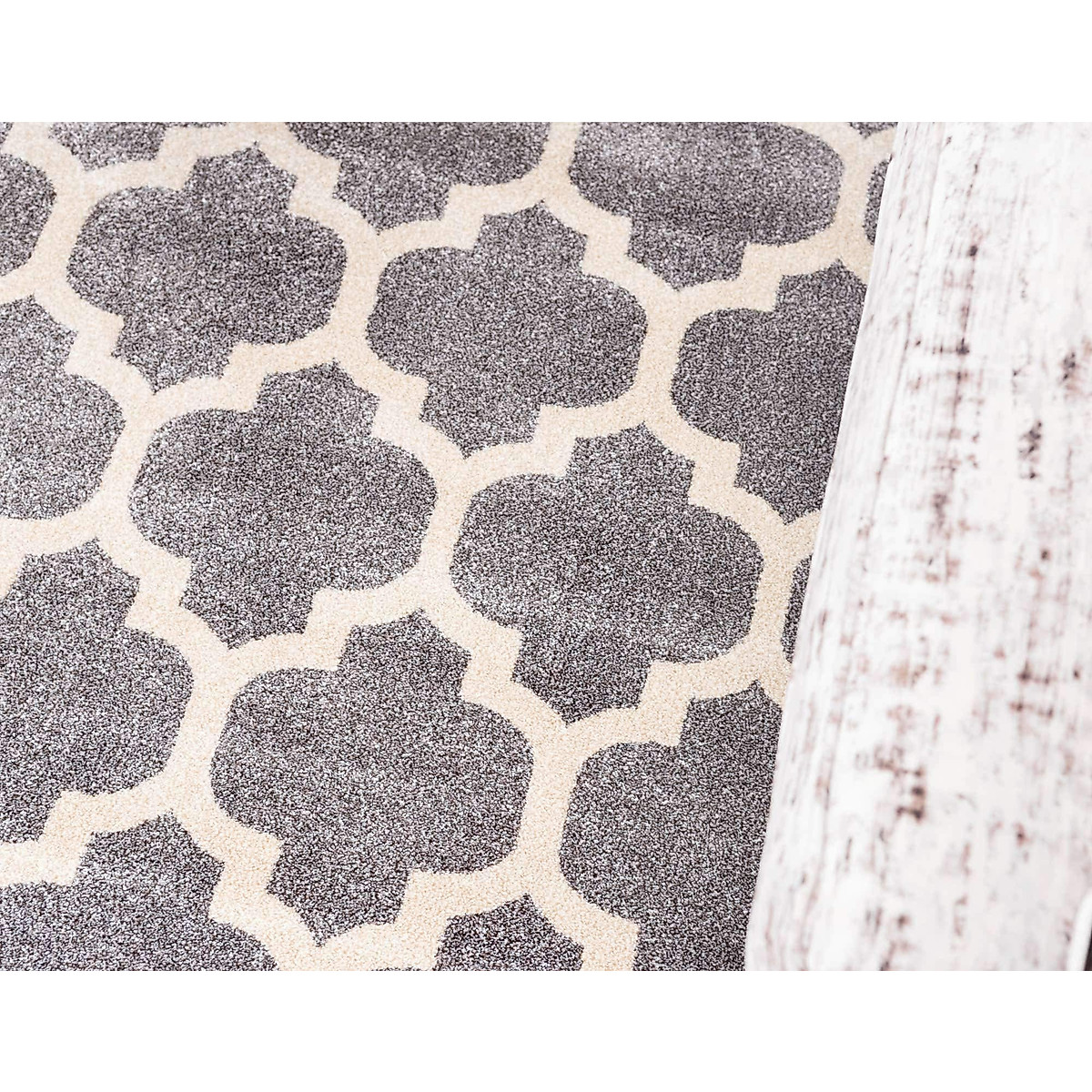 Unique Loom Trellis Collection Area Rug - Philadelphia (4' 1" x 6' 1" Rectangle Dark Gray/Beige)