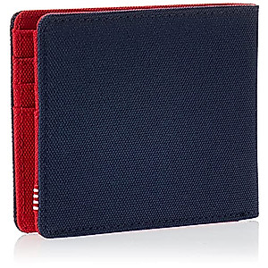 Herschel unisex adult Roy Rfid Bi Fold Wallet, Navy/Red, One Size US