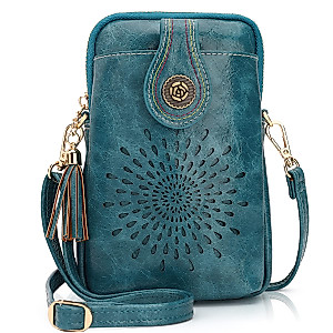 APHISON Mini Cell Phone Purse, Leather Small Crossbody Bags for Women, Lightweight Cute Purses for teen girls with Tassel