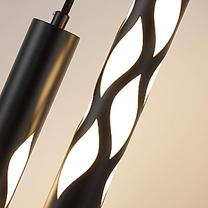 AN.KLN 2 Lights 24W Warm Light LED Wall Light Metal Acrylic Wall Bedside Lamp, Creative Indoor Lighting Wall Lamp for Bedroom Dining Room Living Room Hallway Decoration Lamp,Black