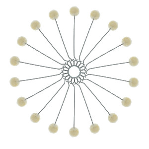 100 Pieces Wool Daubers Ball Brush Leather Dye Tool with Metal Handle for DIY Crafts Projects