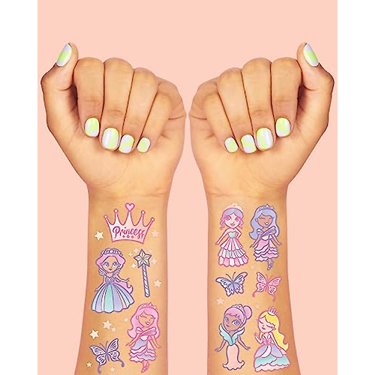 xo, Fetti Princess Temporary Tattoos for Kids - 40 Glitter styles | Unicorn Birthday Party Supplies, Butterfly Favors + Magical Decorations
