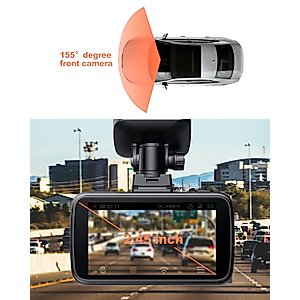 YEECORE D11 Dash Cam Built-in WiFi GPS,4K Touch Screen Camera Recorder with Night Vision, Parking Monitor,G-Sensor，Night Vision Car Camera
