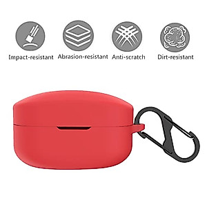 Haotop Case Compatible with Sony WF-1000XM4,Soft Silicone Anti-Lost & Shockproof Protective Case with Keychain (Red)