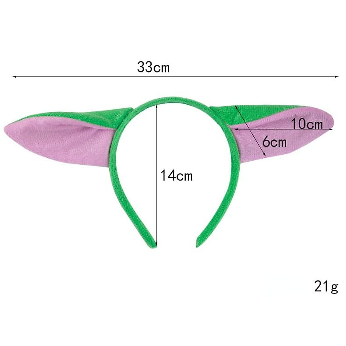 Big Ears Headband,Alien Headband,Headwear with Ears,Cute Decorative Hair Hoop for Hallowen,Cosplay (Yellow)