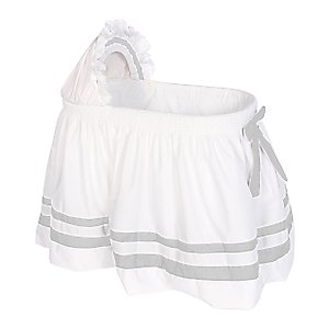 Baby Doll Bedding Modern Hotel Style II Bassinet Skirt, Grey