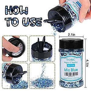 TORC Champagne Chunky Glitter 4 OZ Glitter for Resin Crafts Arts Nail Art Cosmetic Festival Makeup 1/10 (2.5 mm)