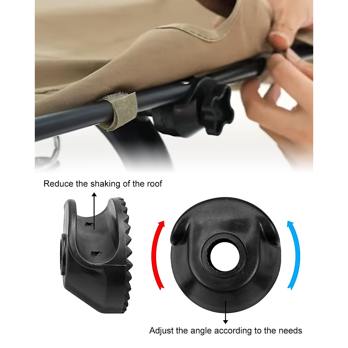 Outdoor Porch Patio Swings Plastic Fittings to Attach Canopy Frame to Swing Frame, 2 Pack