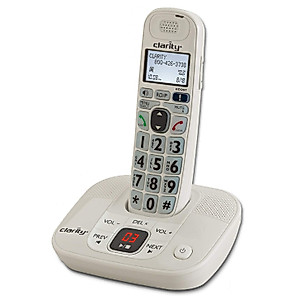 Clarity 53714 Dect 6.0 Amplified Cordless Phone with Digital Answering System VoIP Phone and Device,White,D714