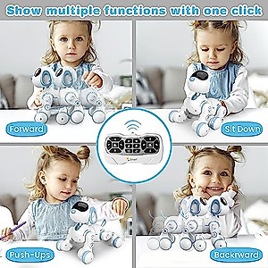 FUUY Robot Dog Toys Remote Control Dog Robot for Kids with Head Touch Sensing Function and Voice Control Programmable Robot Pet Imitates Animal Forms Toys for Boys 3-12 Birthday