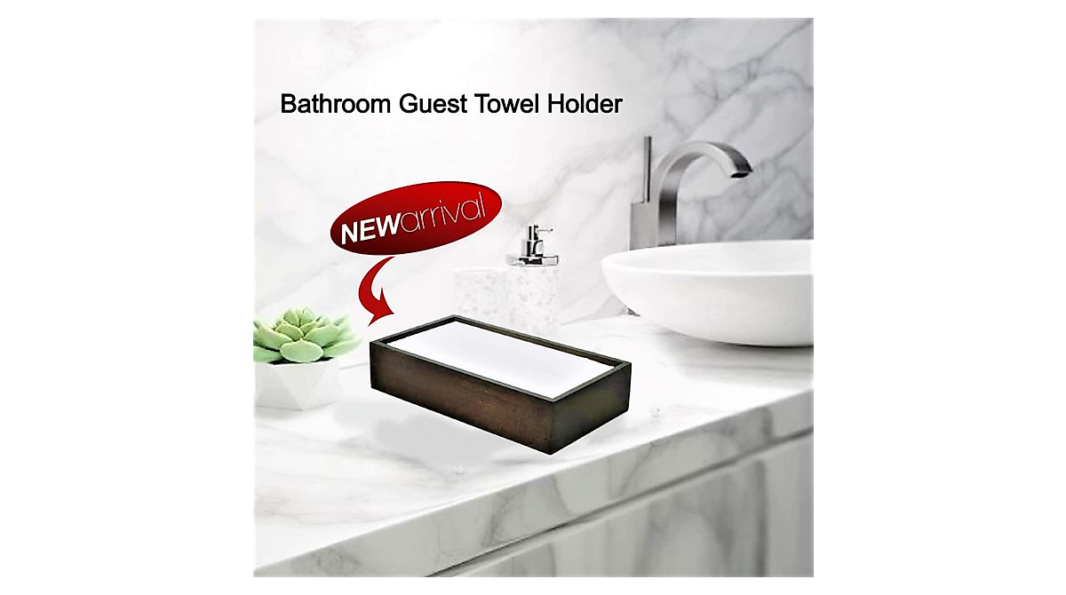 Kitchen Noble Bamboo Towel Holder in Dark Walnut | Eco-Friendly Organizer