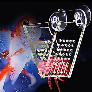 Pssopp Aquarium Cone Red Worm Feeder Fish Tank V-Shape Brine Shrimp Feeder Acrylic Fish Feeding Cup with Suction Cups and Tweezer