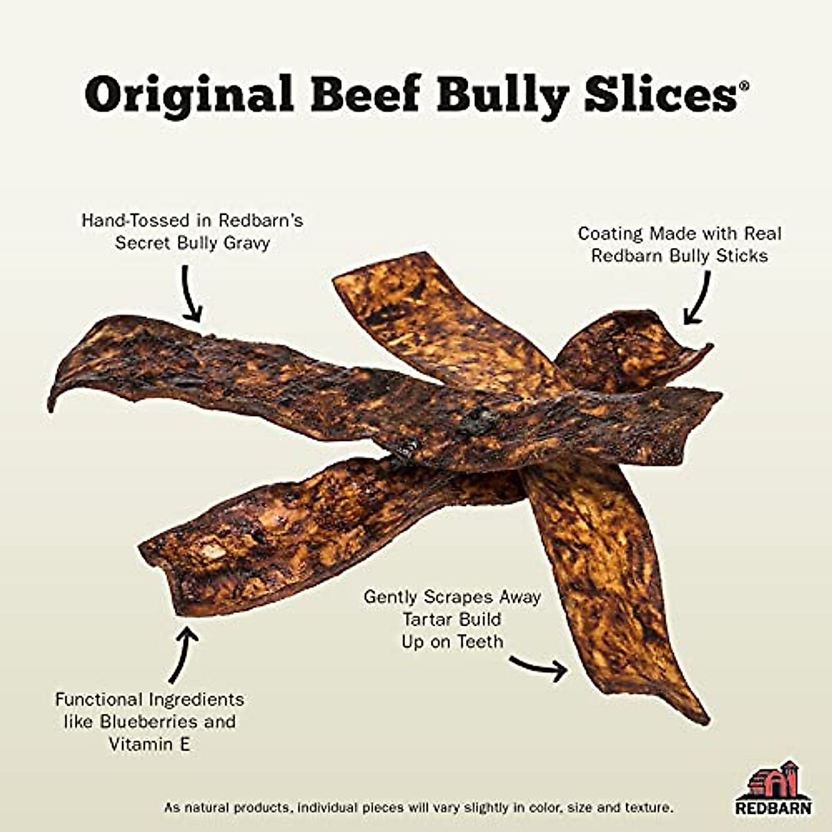 Redbarn Bully Slices for Dogs | Highly Palatable, Long-Lasting Natural Dental Treats with Functional Ingredients, 9 oz. (Pack of 2) - Original Bully