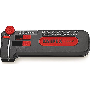 KNIPEX Tools - Precision Mini Wire Stripper, 26-36 AWG (1280040SB)