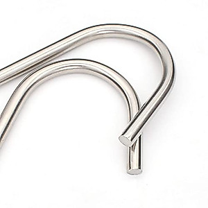 HONSHEN 8 Inch Meat Hook,8mm Heavy Duty S-Hooks Stainless Steel Meat Processing Butcher Hook (Meat Hooks 8inch8mm4p)