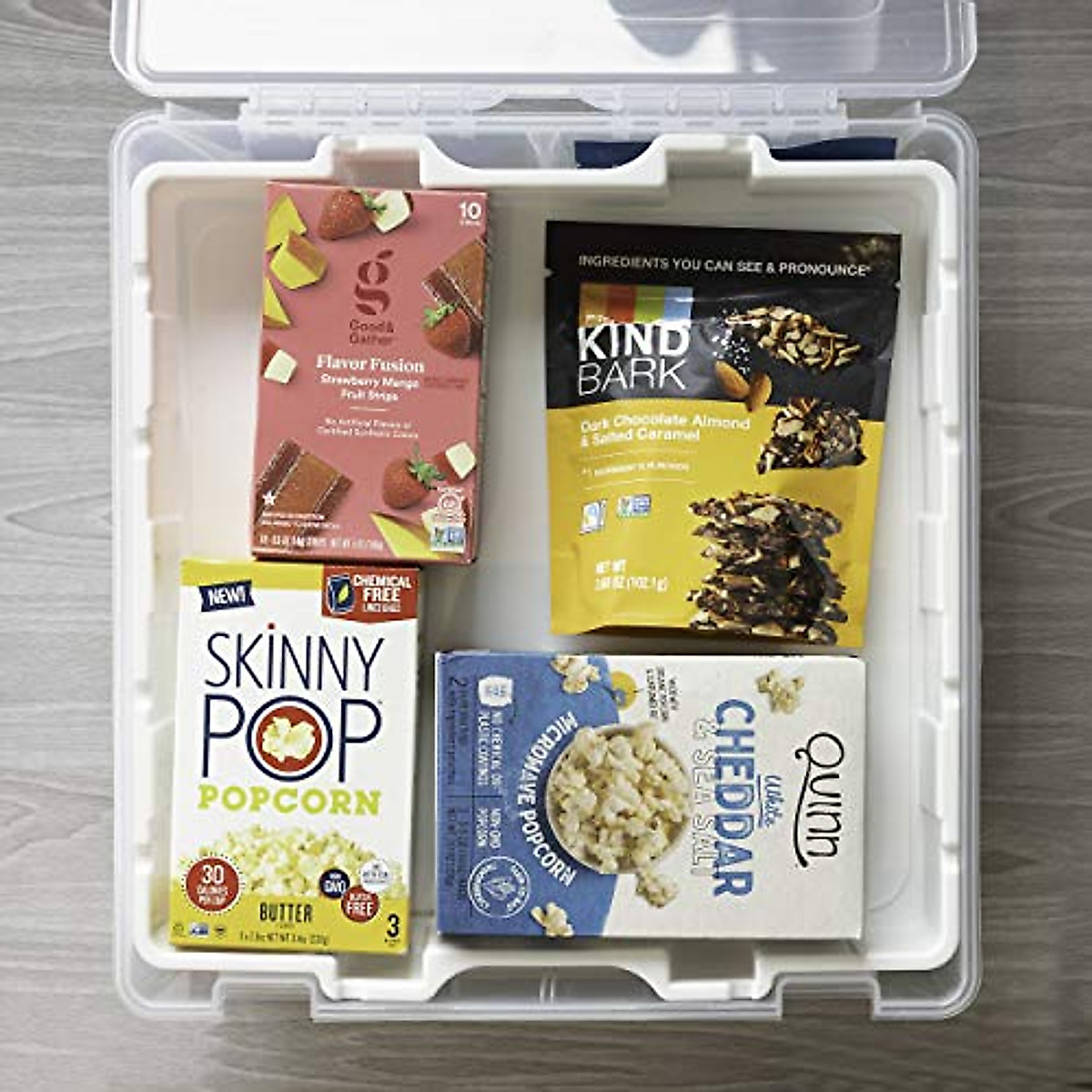 AB Designs 6899ABD Super Satchel Double Deep with Lift-Out Tray and Removable Dividers, Stackable Home Storage Organization Container, Clear with Sliver Latches and Handle