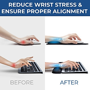 Everlasting Comfort Mouse Pad with Wrist Support - Includes Keyboard Wrist Rest - Ergonomic Memory Foam Desk Cushion for Carpal Tunnel - Computer, Laptop, Typing and Gaming Accessories