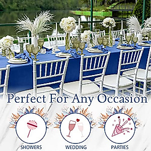 Jeyiour 15 Pcs Royal Blue Disposable Tablecloth Bulk 3 Ply Paper Plastic Rectangular Table Cover for Party Dining BBQ Picnic Buffet Camping Birthday Wedding Holiday, 54 x 108 Inches