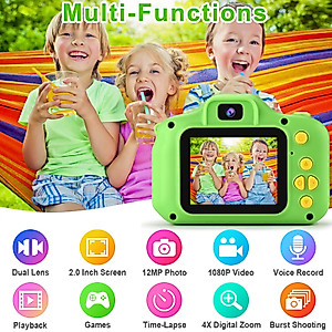 GKTZ Toys for Girls Age 3-8, Kids Camera Digital Video Toddler Camera Children Camcorder Birthday Gifts for 3 4 5 6 7 8 Year Old Girls with 32GB SD Card