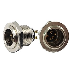 zdyCGTime DIY 3 Pin Mini XLR Adapters 3 Pin Mini XLR Male Socket Connector for Mic (Microphone) and Chassis Panel Mount XLR Aviation Circular Plug Connector(2 Pack)