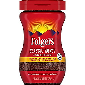 Folgers Classic Roast Instant Coffee Crystals, 8 Ounces