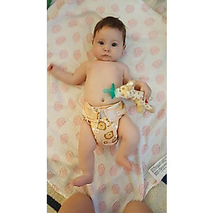 KaWaii Baby Reusable Newborn Cloth Diapers, Waterproof Washable Pocket Nappy, 6 Diapers + 12 Diaper Inserts Boys Girls 6–22 Pounds/0-18 Months