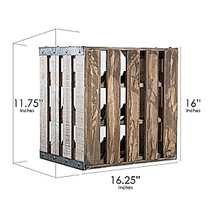 American Art Décor White Wood 12 Bottle Wine Rack Storage Crate