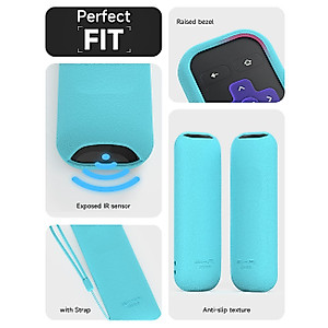 Protective Case for Roku Express HD/Express+,Roku 2 (4210R),Roku LT,Premiere,RC83,Streaming Stick RC41,3800RT,TCL TV R655 Remote Case Light Weight Shock Proof Silicone Remote Cover(Glow in Dark Blue)