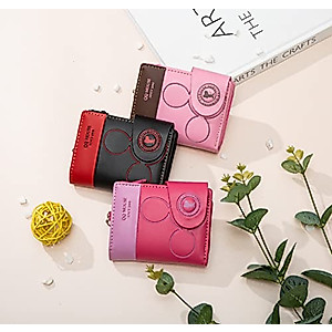 YAFUBO Small Wallet for Women Cute Mouse PU Leather Card Holder Organizer Zipper Coin Purse