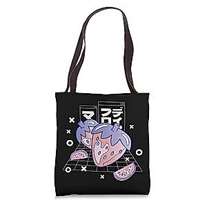 Cute Anime Strawberry and Watermelon Japanese Strawberries Tote Bag