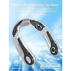aimdty ChillGo Bladeless Neck Fan - 5200mAh Personal Portable Fan - Neck Air Conditioner - Cooling Wearable Fan Rechargeable - MAX 12Hrs, 4 Motors, Foldable - Great Gifts for Men Women - Black