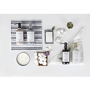 Emerson Essentials Glass Soap Dispenser Set, 2 Pack, Hand Soap Dispenser for Bathrooms and Dish Soap for Kitchen Sink with Pumps, Lotion 16oz Bottles with 5 Waterproof Labels (Clear/Oil Rubbed Bronze)