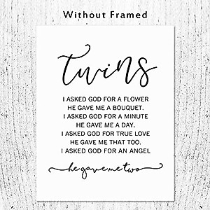 Twins Nursery Wall Art, Twin Baby Girl, Kids Room Decor, Twin Baby Boy, Nursery Bedroom Wall Decor, 8 x 10 Inches Unframed