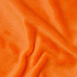 Ice Fabrics Solid Minky Fabric by The Yard - Soft, Smooth and Luxury 58/60" Extra Wide Orange Minky Fabric for Blankets, Apparel, Baby Accessories, Throws, Pillows & More - Orange - 1 Yard