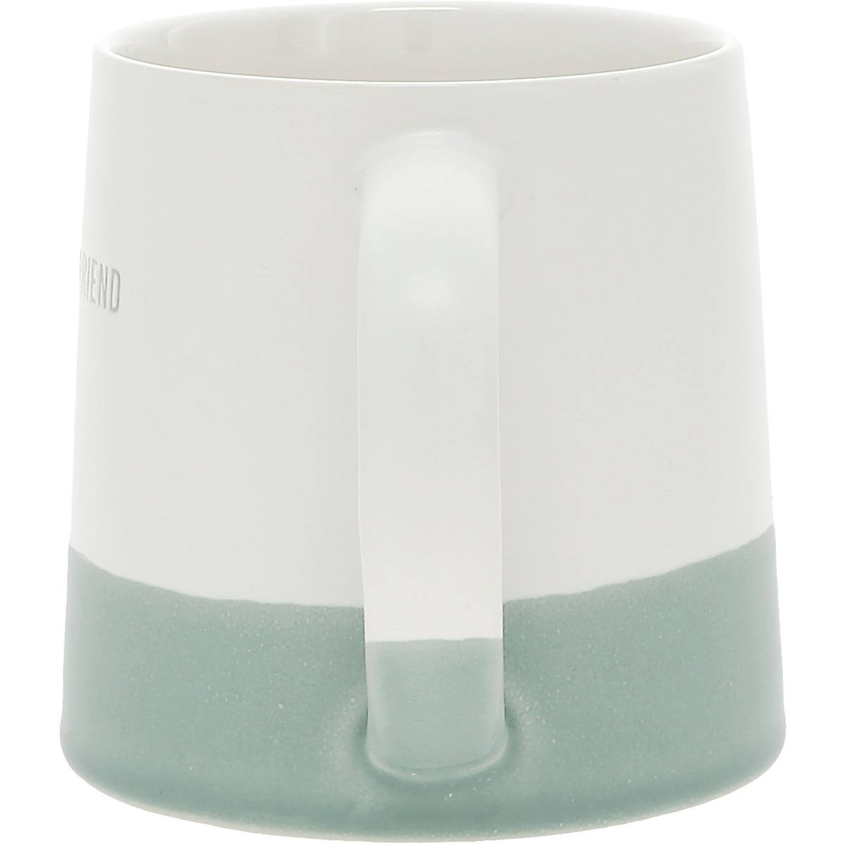 Pavilion Gift Company - Love You Friend - 17 oz Organic Shaped Teal Dipped Stamped Letter Novelty Coffee Mug Tea Cup Best Friend Bestie BFF Gift Neutral Home Modern Friendship Present