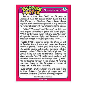 Super Duper Publications | Before & After Fun Deck Flash Cards | Educational Learning Resource for Children