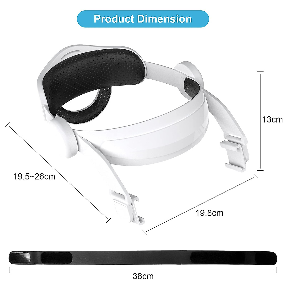 HUAYUWA Adjustable Head Strap with Head Cushion for Oculus Quest 2 VR Accessories, Replacement for Elite Strap Comfortable Protective Headband Enhanced Support and Reduce Head Pressure in VR, White 1