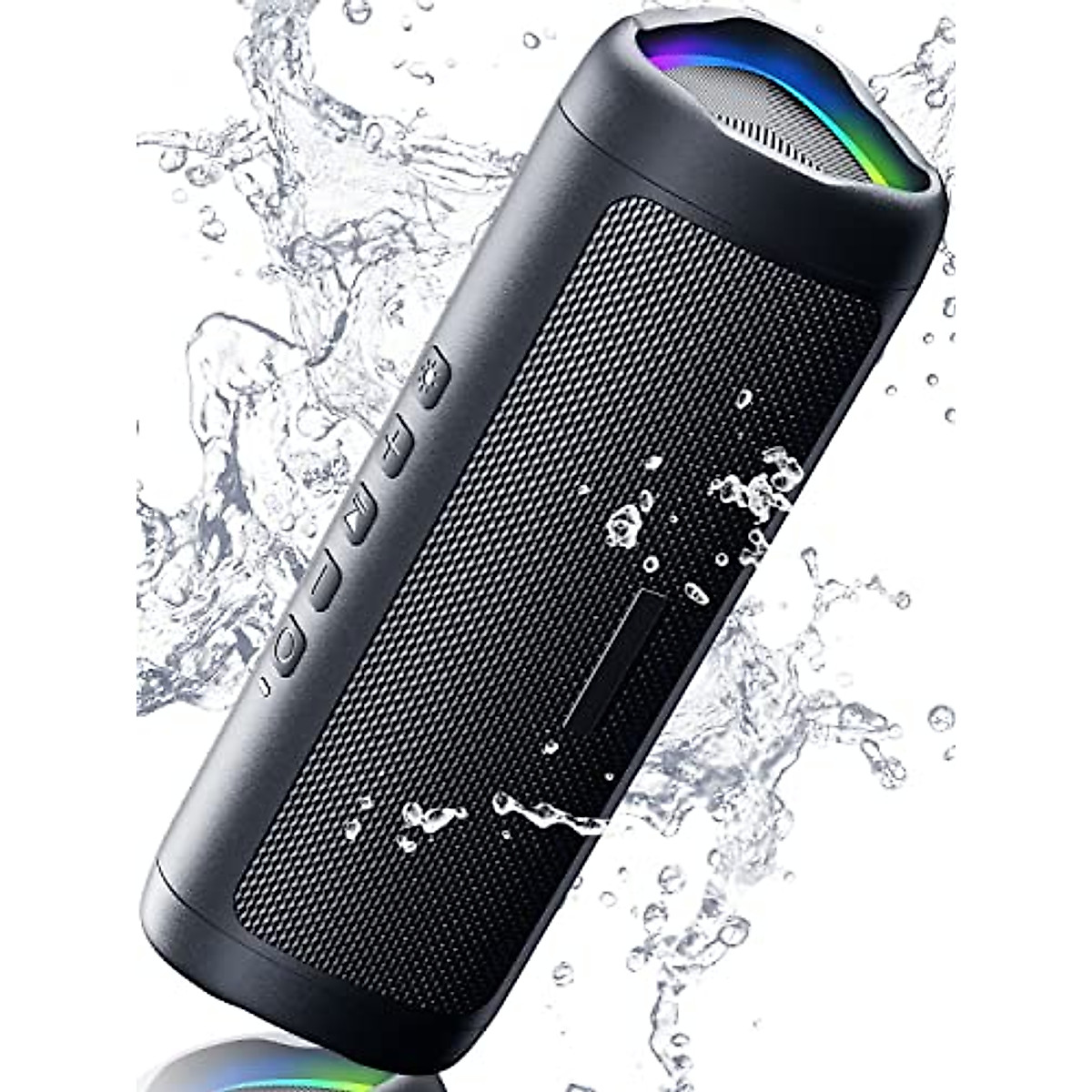 Bluetooth Speaker, IPX5 Waterproof Speaker with HD Sound, Up to 24H Playtime, TWS Pairing, BT5.3, Portable Wireless Speakers for Home/Party/Outdoor/Beach, Electronic Gadgets, Birthday Gift (Black)