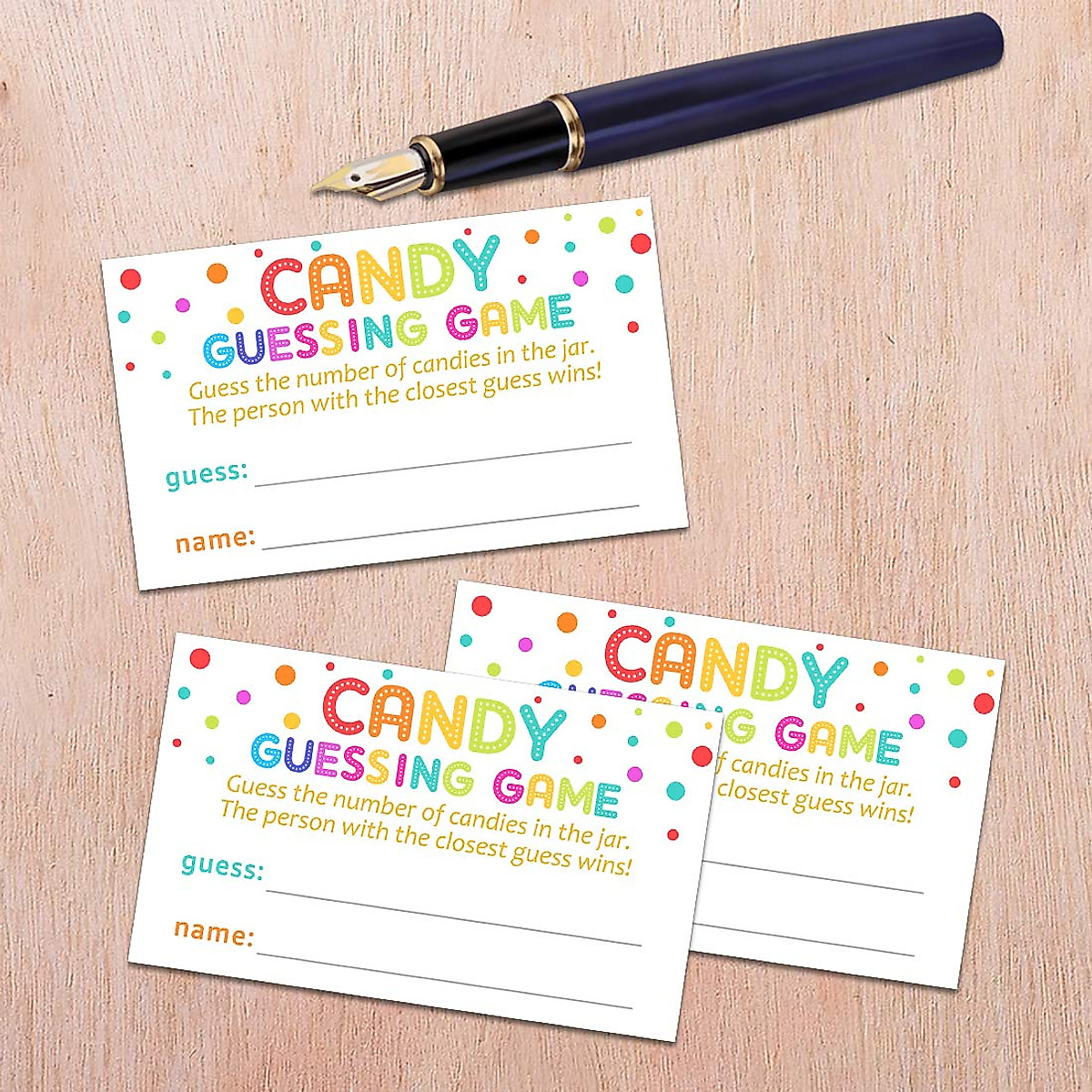 Yangmics Direct 60 Candy Guessing Game Cards - Guess How Many in the Jar Game Tickets-Baby Shower Party Collection