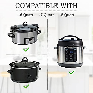 Protector Slider Mat Compatible with Crock-Pot 6 7 8 Quart Hamilton Beach Elite Gourmet, Oval Slow Cooker Appliance Heat Resistant Pad, Black, 1pc