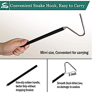 IC ICLOVER 52 Inch Snake Tong + 39.3 Inch Snake Hook, Upgrade Extra Long Professional Grabber & Collapsible Snake Hook, Best Tool Set for Moving Rattle Snake Corn Snake Kingsnakes Lizard Reptiles