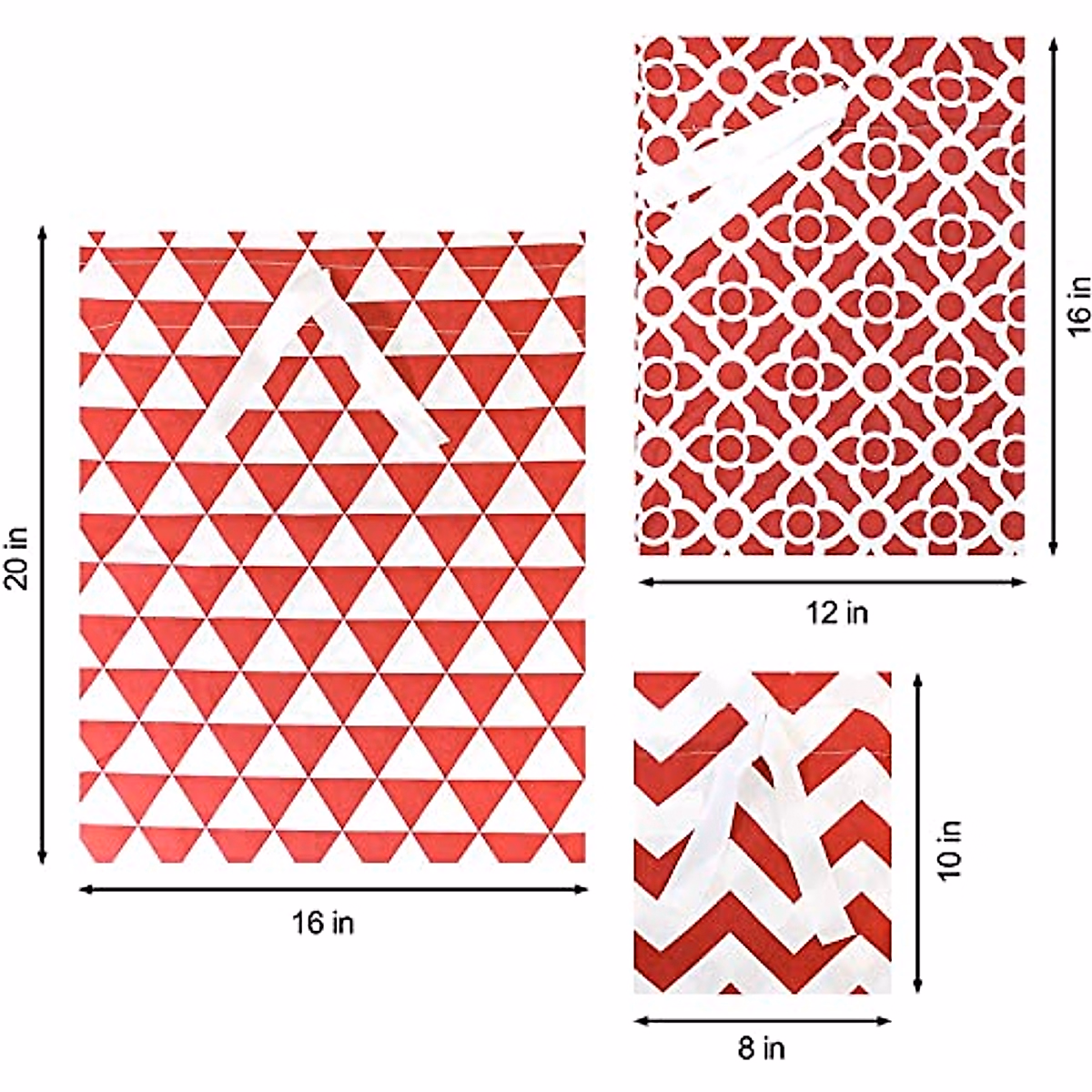 JOYIN 6 PCS Christmas Fabric Gift Bags for Party Favors, Holiday Gift Giving, Goody Bags, Holiday Presents Décor, Giant Gifts Decorations (red)