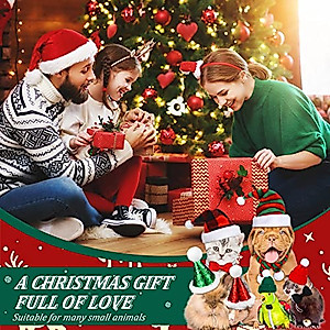 12 Pcs Small Animal Christmas Costume Pet Santa Hat with Scarf Bowties Ferret Christmas Hat Guinea Pig Costume for Hamster Guinea Pig Chinchilla Hedgehog Kitten Small Pet Xmas Party Supplies
