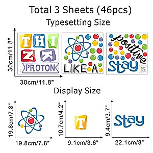 IARTTOP Science Wall Decal, Stay Positive Colorful Polka Dots Stickers, Inspirational Saying Laboratory Educational Decals, Chemistry Proton Wall Art For Nursery Middle Schoo Classroom Wall Stickers Decorations