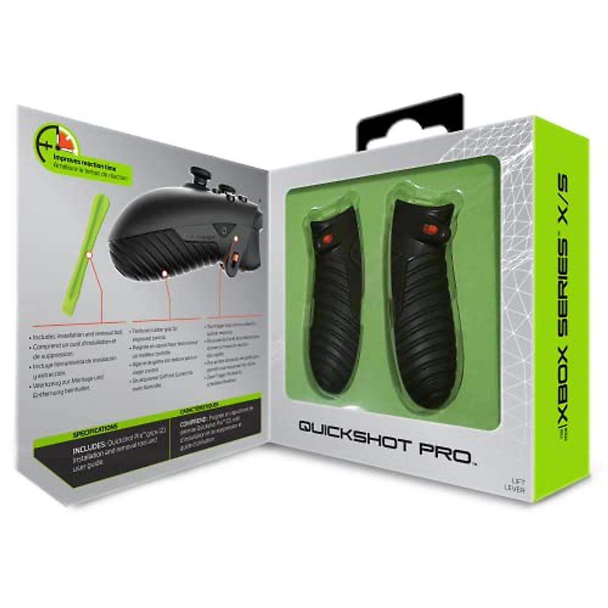 Bionik Quickshot Pro For Xbox Series X/S: Custom Grip and Dual Trigger locks for Faster Shots and Improved Gameplay