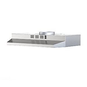 FIREGAS 30 inch Range Hood Under Cabinet, Ducted/Ductless Convertible Stainless Steel Kitchen Range Hood with Rocker Button Control, 2 Speed Exhaust Fan, 300 CFM Aluminum Filter Included