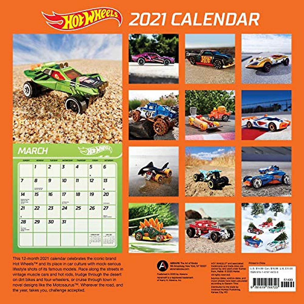Hot Wheels 2021 Wall Calendar
