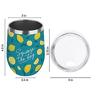silichee 20 Oz Stainless Steel Tumbler with Lid Day Inspirational Card Doodles Lemons Insulated Tumblers Vacuum Coffee Mugs for Hot and Cold Drinks,Coffee,Wine