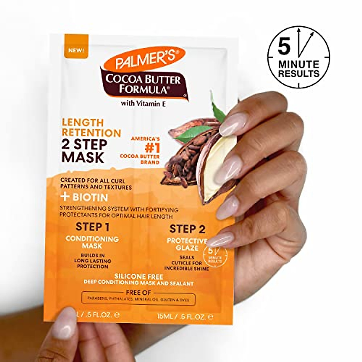 Palmer's Cocoa Butter & Biotin Length Retention 2-Step Hair Mask, 1 Ounce