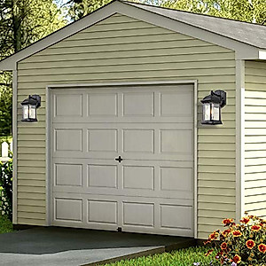 ALAISLYC 2 Pack Black Outdoor Light Fixtures Wall Lantern for Front Porch Wall Lights Wall Mount Exterior Patio Garage Wall Sconces 9.65" H